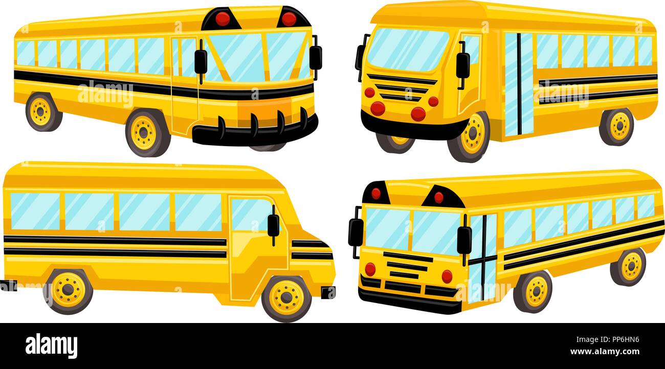 School Bus Template Vector Isolated Design Set Stock Vector Image & Art ...
