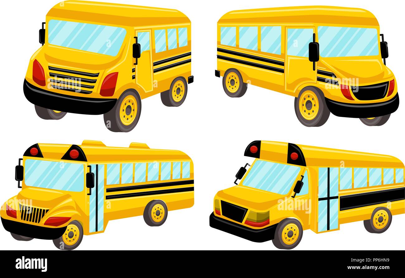 School Bus Template Vector Isolated Design Set Stock Vector Image & Art ...
