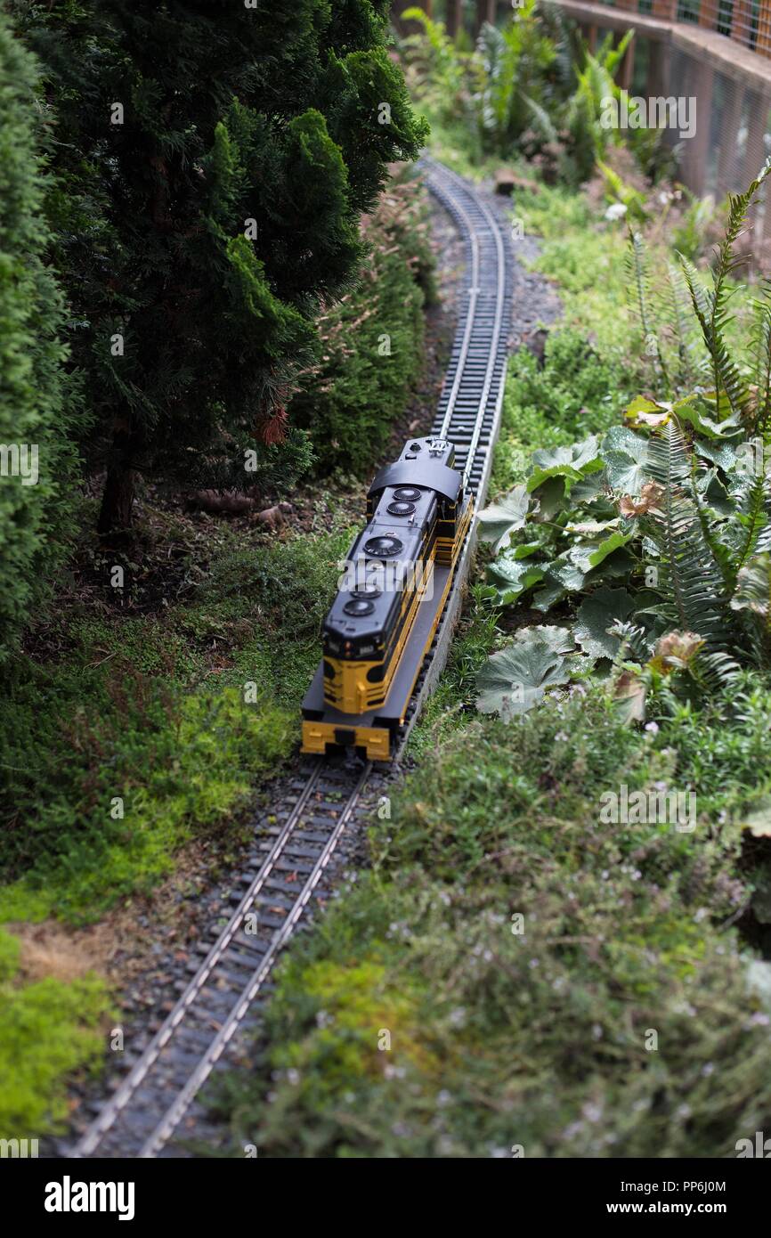 The train garden at the Oregon Garden in Silverton, Oregon, USA Stock ...