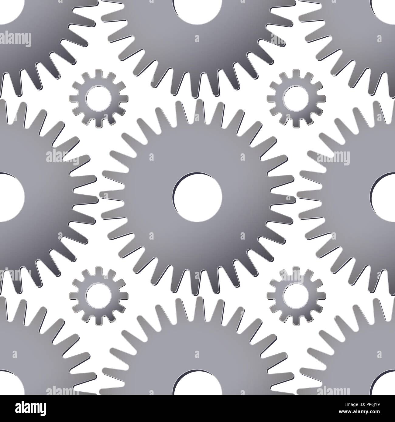Seamless pattern background with silver gears. Vector illustration ...