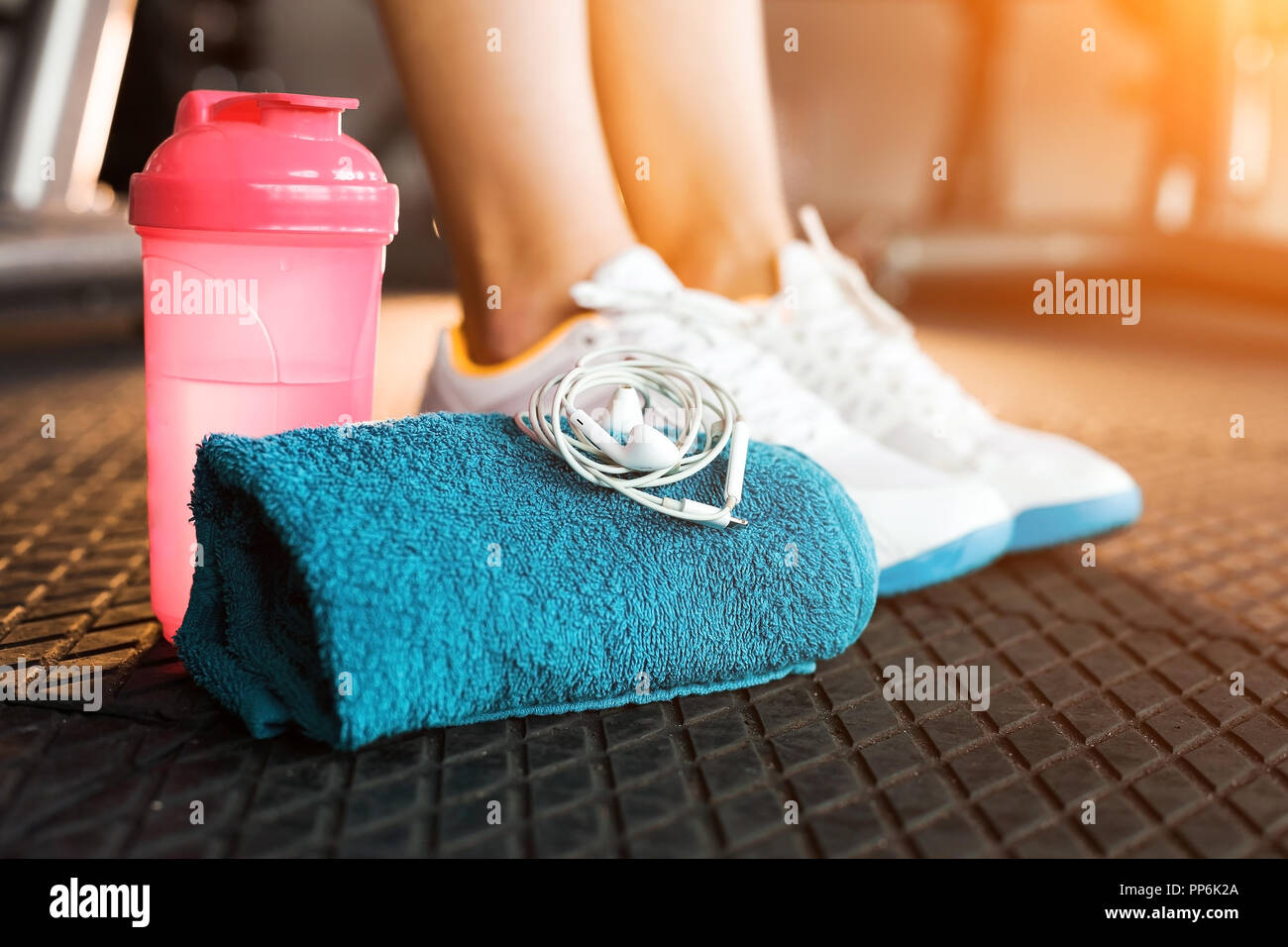 girls feet wearing sneakers in a fitness club Stock Photo - Alamy