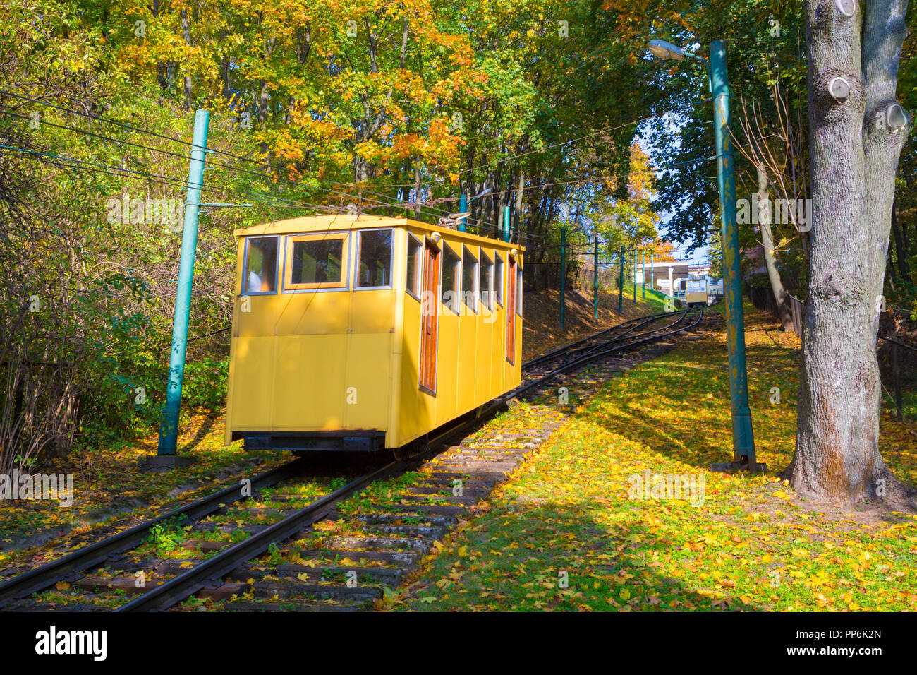 Funicular railway in Kaunas, Lithuania Stock Photo - Alamy