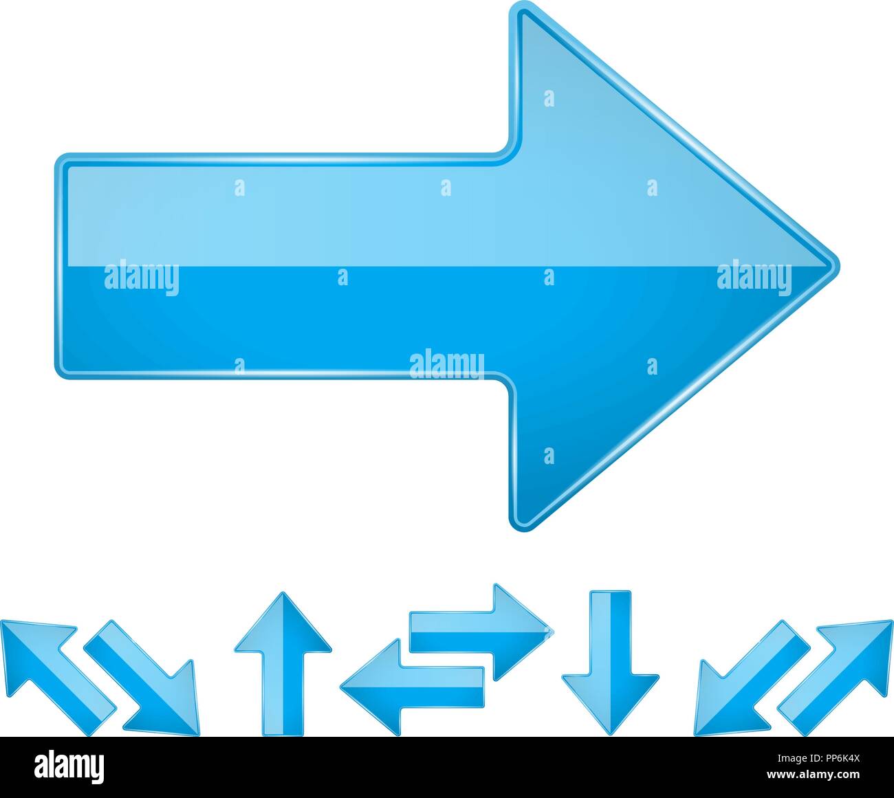 Blue directional arrows Cut Out Stock Images & Pictures - Alamy