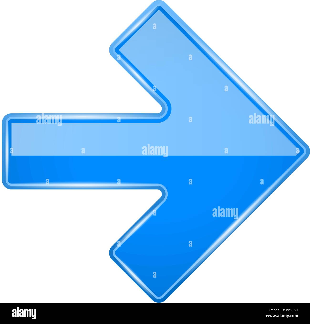 Blue shiny 3d arrow Stock Vector Image & Art - Alamy