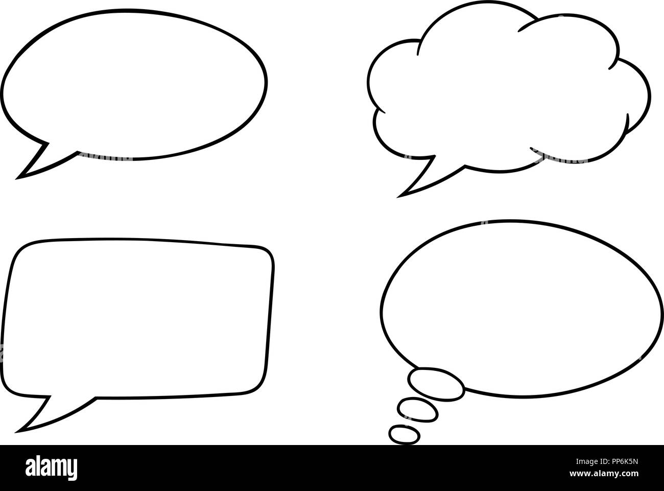 Speech bubbles. Outline icons set Stock Vector Image & Art - Alamy