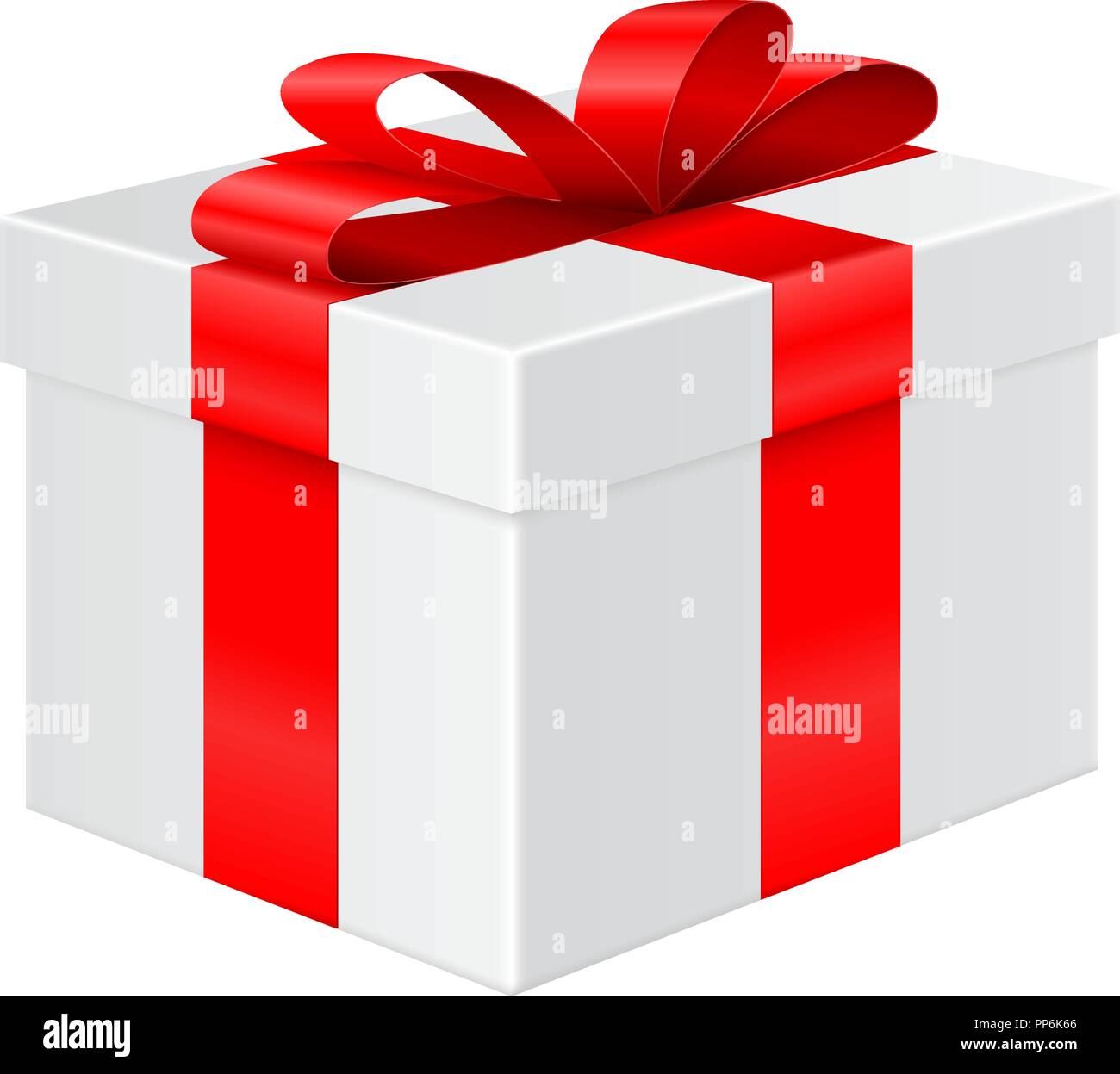 Gift box with red ribbon. Package mockup Stock Vector Image & Art - Alamy