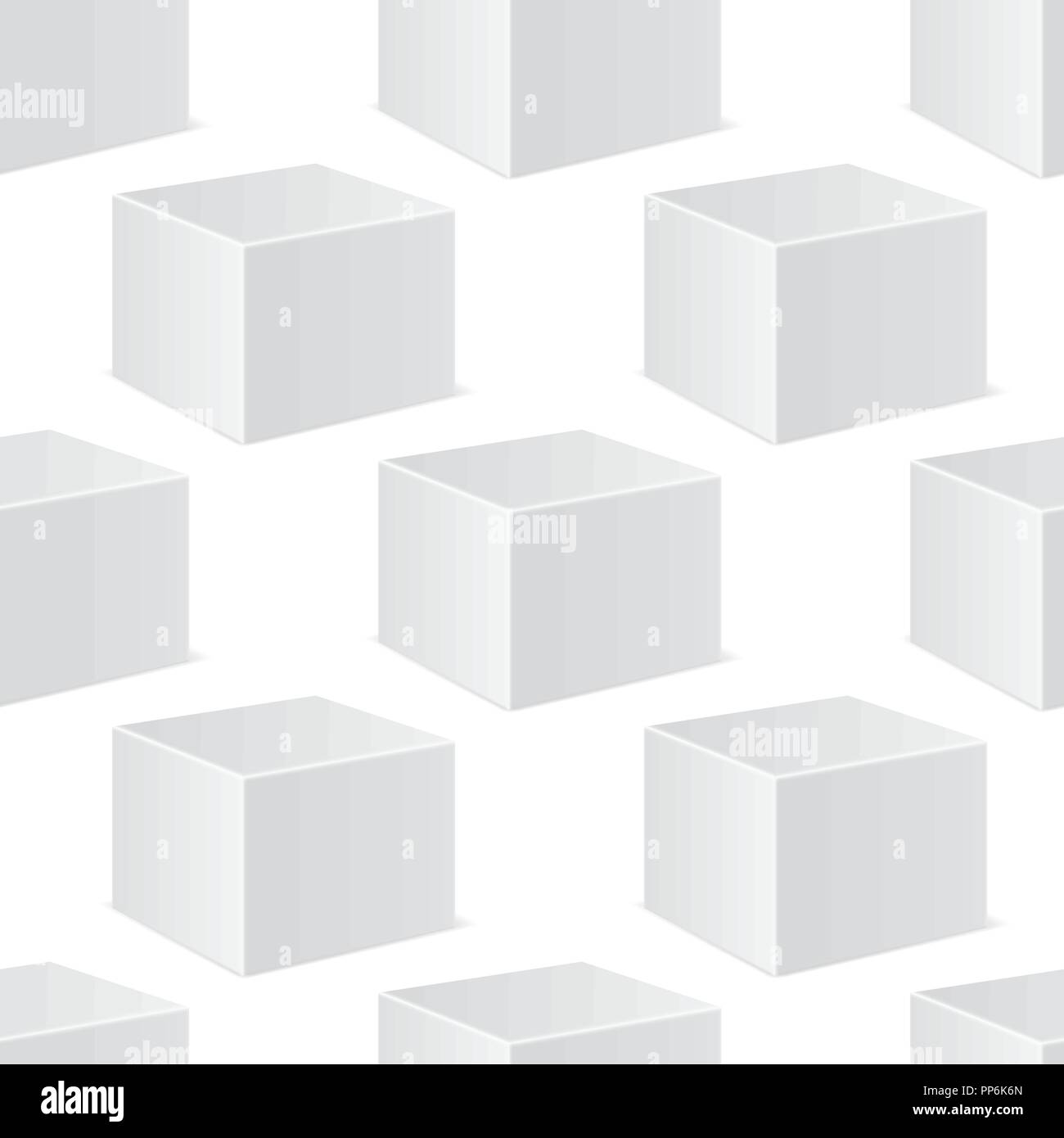 White cube mockup. 3d template. Seamless pattern Stock Vector Image ...