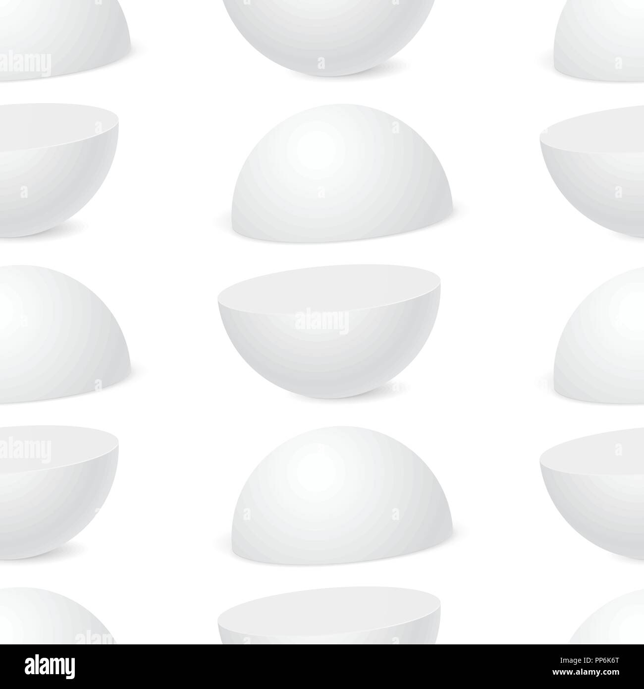 White hemisphere mockup. 3d template. Seamless pattern Stock Vector ...