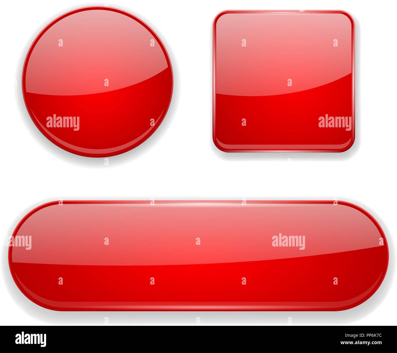 Red glass buttons. 3d icons Stock Vector Image & Art - Alamy