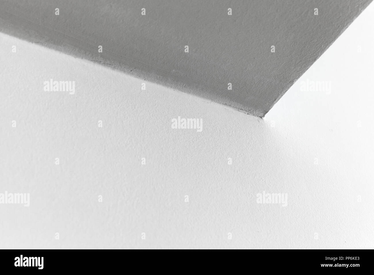 Abstract white minimal interior background, fragment with shadowed ...