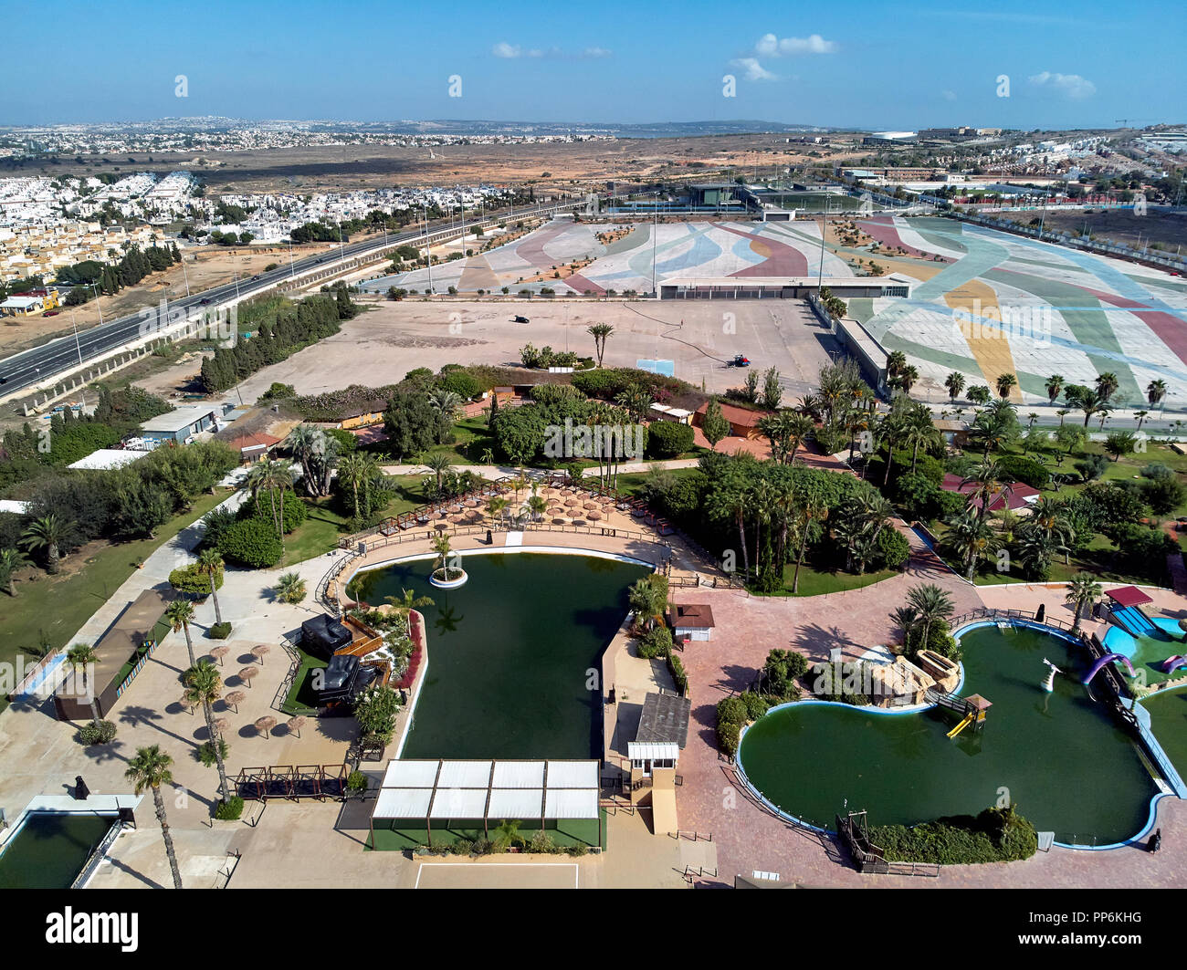 Aerial photography townscape, water park famous popular place of ...