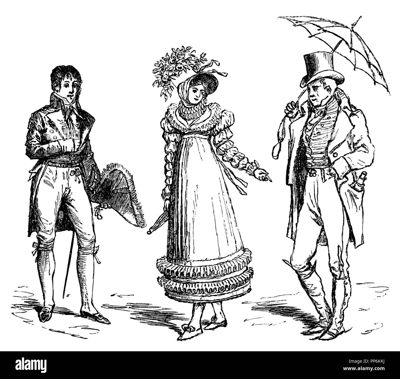 Fashion dress 1815 Black and White Stock Photos & Images - Alamy