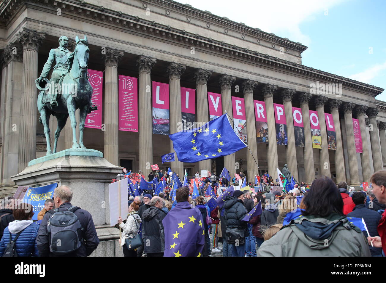 Liverpool People's Vote demo march Stock Photo - Alamy