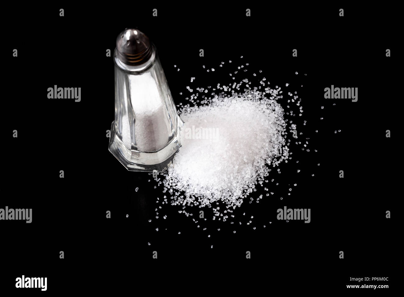 Table salt pile black isolated hi-res stock photography and images - Alamy