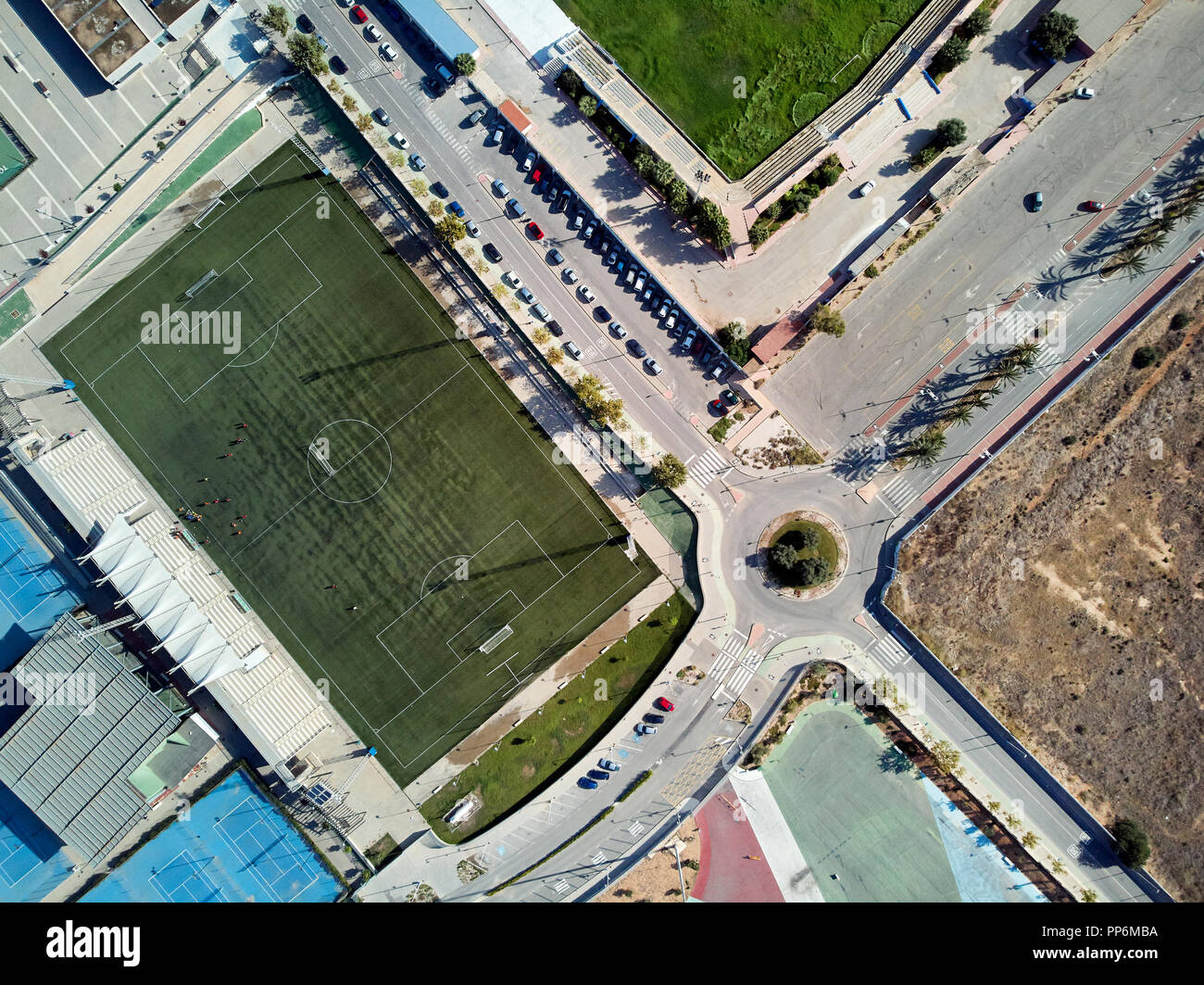 Empty soccer stadium aerial hi-res stock photography and images - Alamy