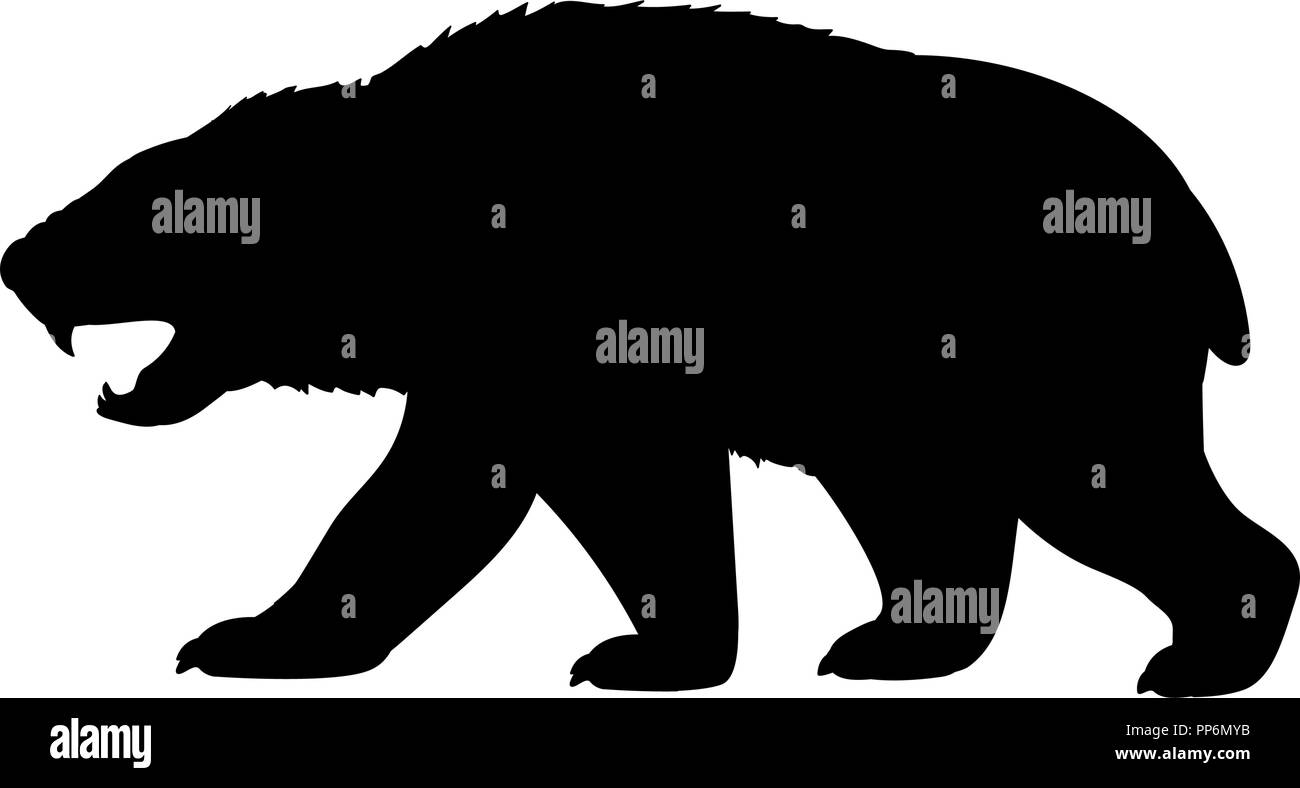 Amphicyonidae bear dogs silhouette extinct mammal animal Stock Vector ...