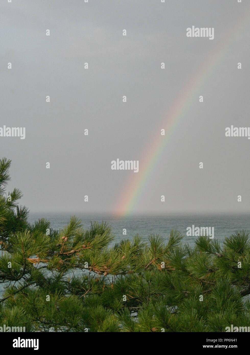 Rainbow over sea, Japan Stock Photo - Alamy