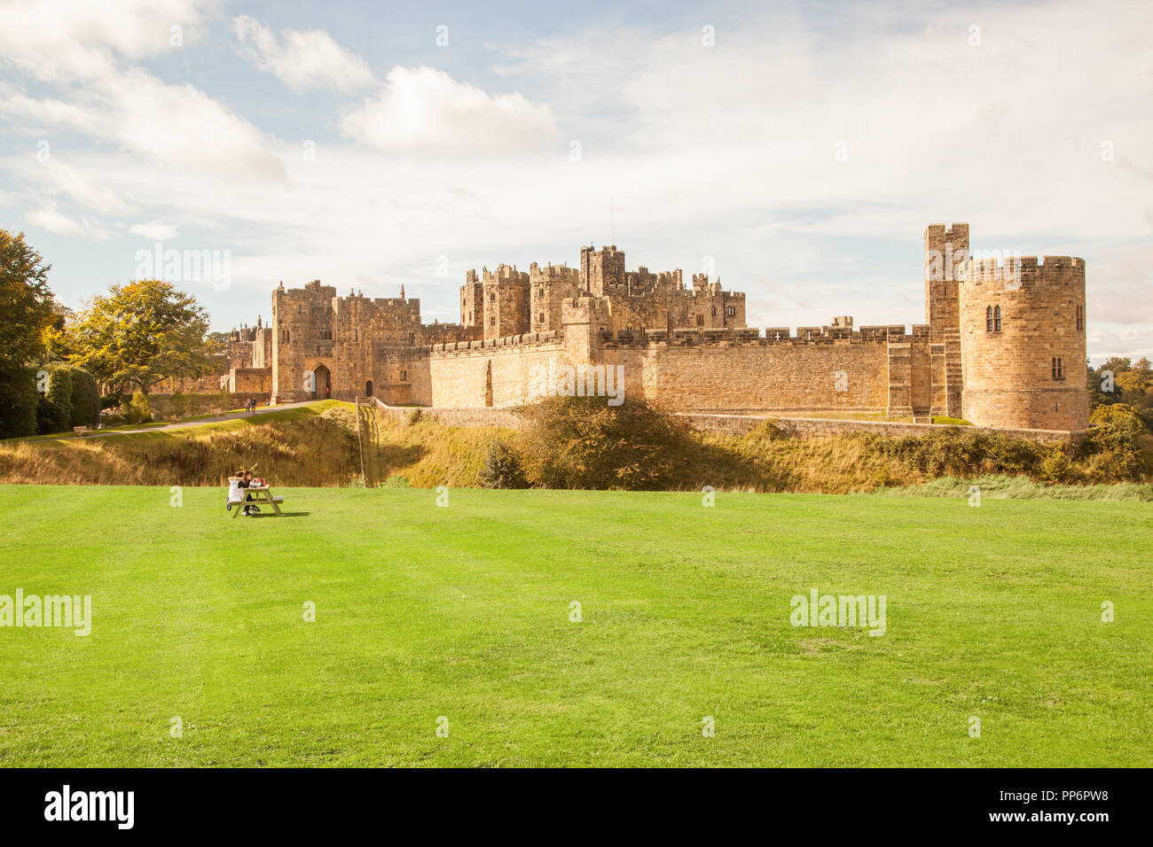 Alnwick castle and grounds seat of the Percy family and ancestral home to the Duke of ...