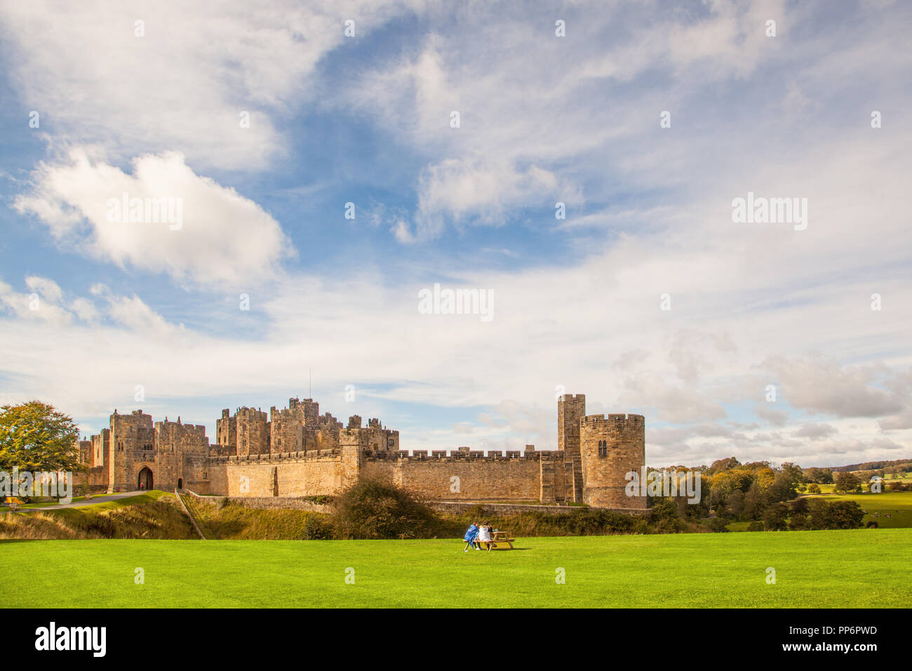 Alnwick castle and grounds seat of the Percy family and ancestral home to the Duke of ...