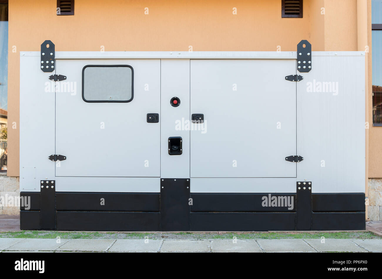 Generator house support for emergency electric power Stock Photo - Alamy