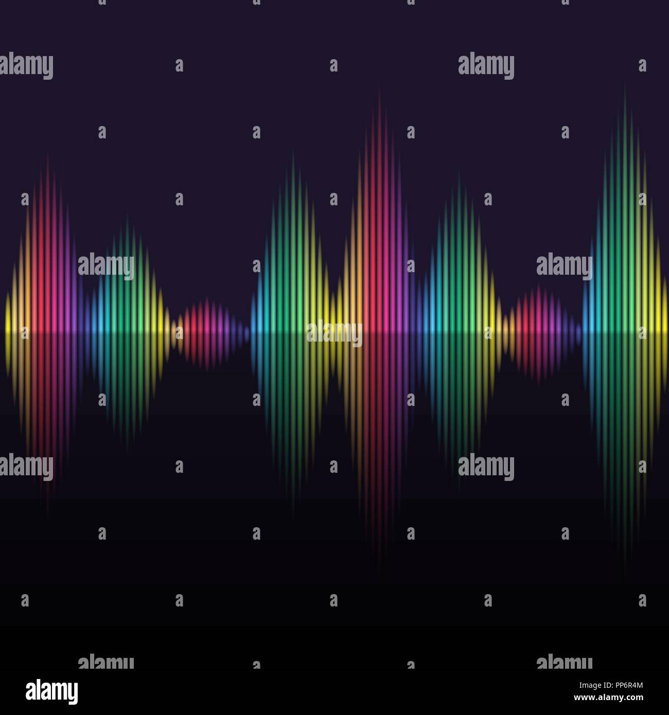 Black background with different color sound equalizer Stock Vector ...