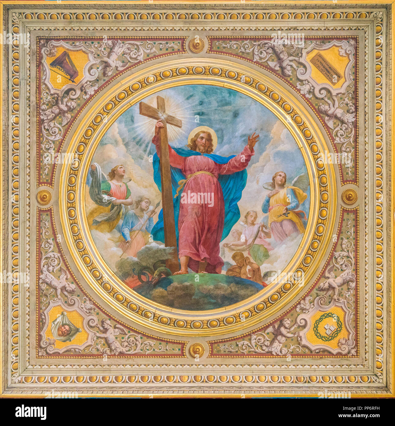 Jesus fresco in the ceiling of the Church of the Suore Missionarie di ...