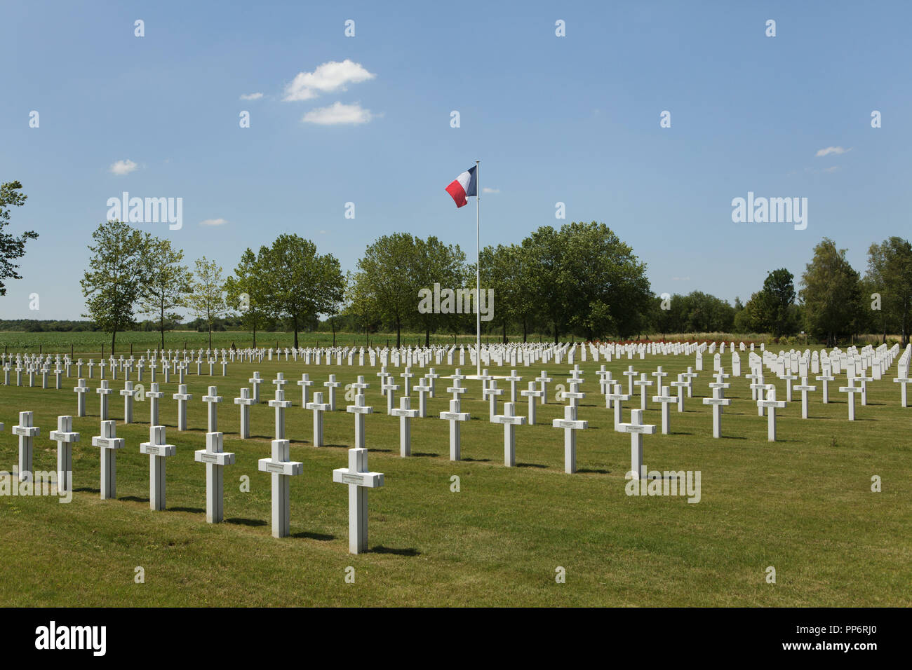Graves of French soldiers fallen during World War II at the Suippes ...