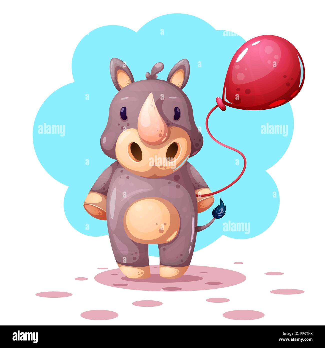 Funny, cute cartoon rhino characters Stock Vector Image & Art - Alamy
