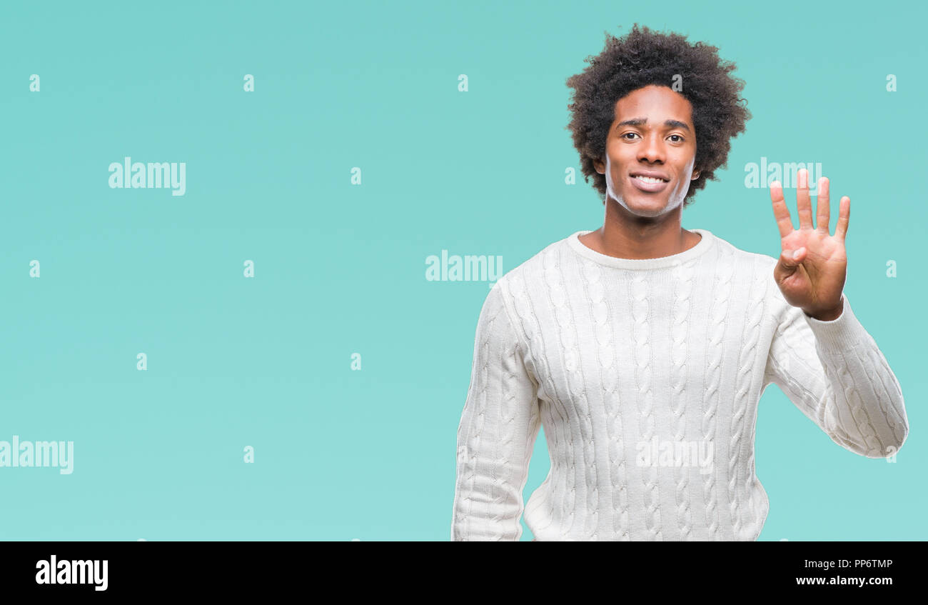 Afro american man over isolated background showing and pointing up with ...