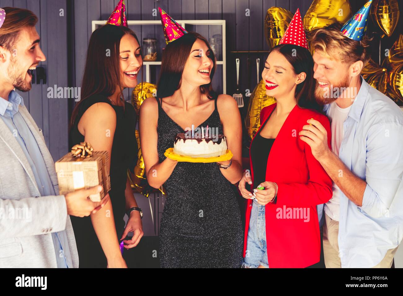 Ladies having birthday party hi-res stock photography and images - Alamy