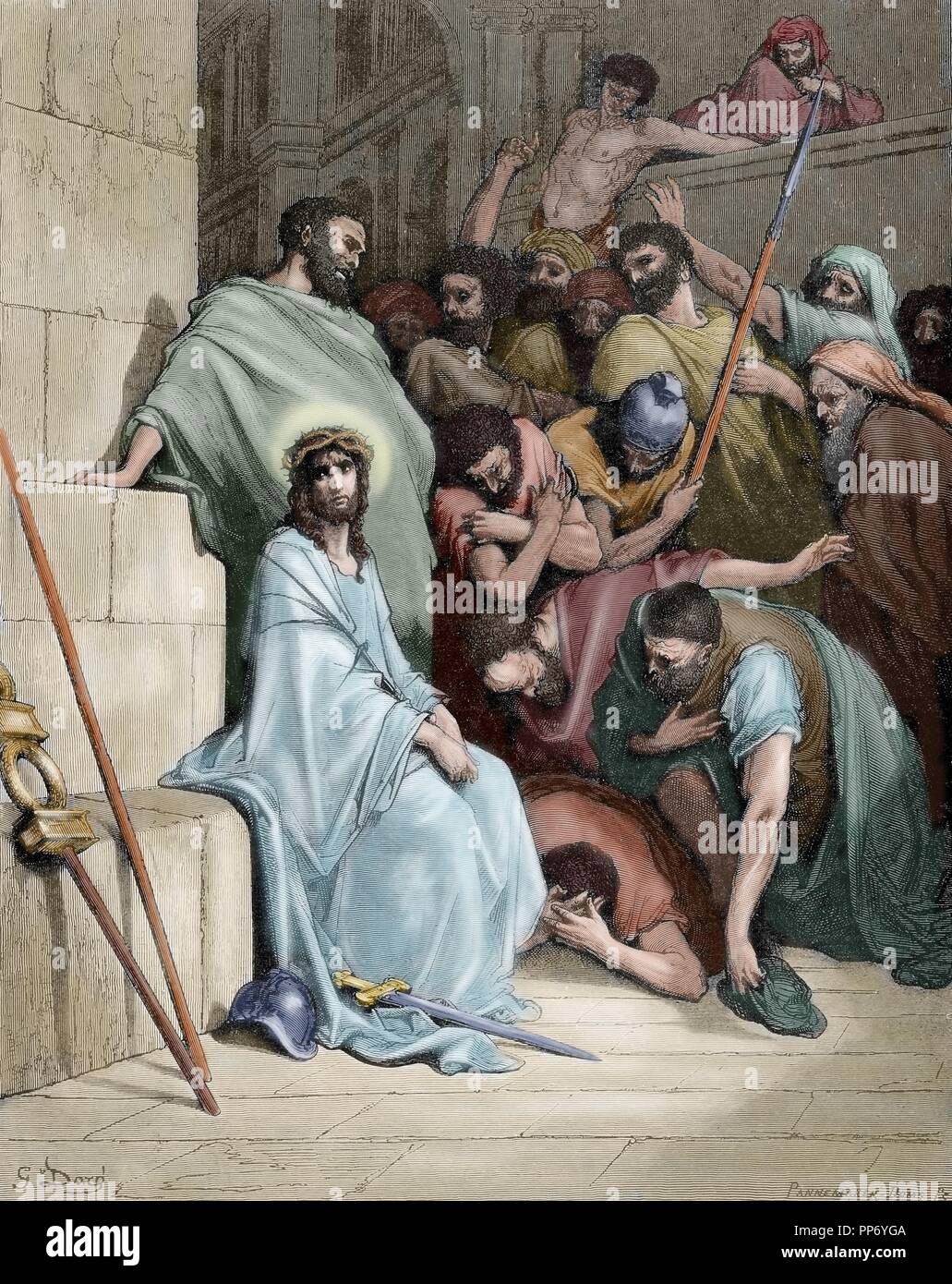 New Testament. Gospel of Matthew. Chapter XXVII. Jesus insulted ...