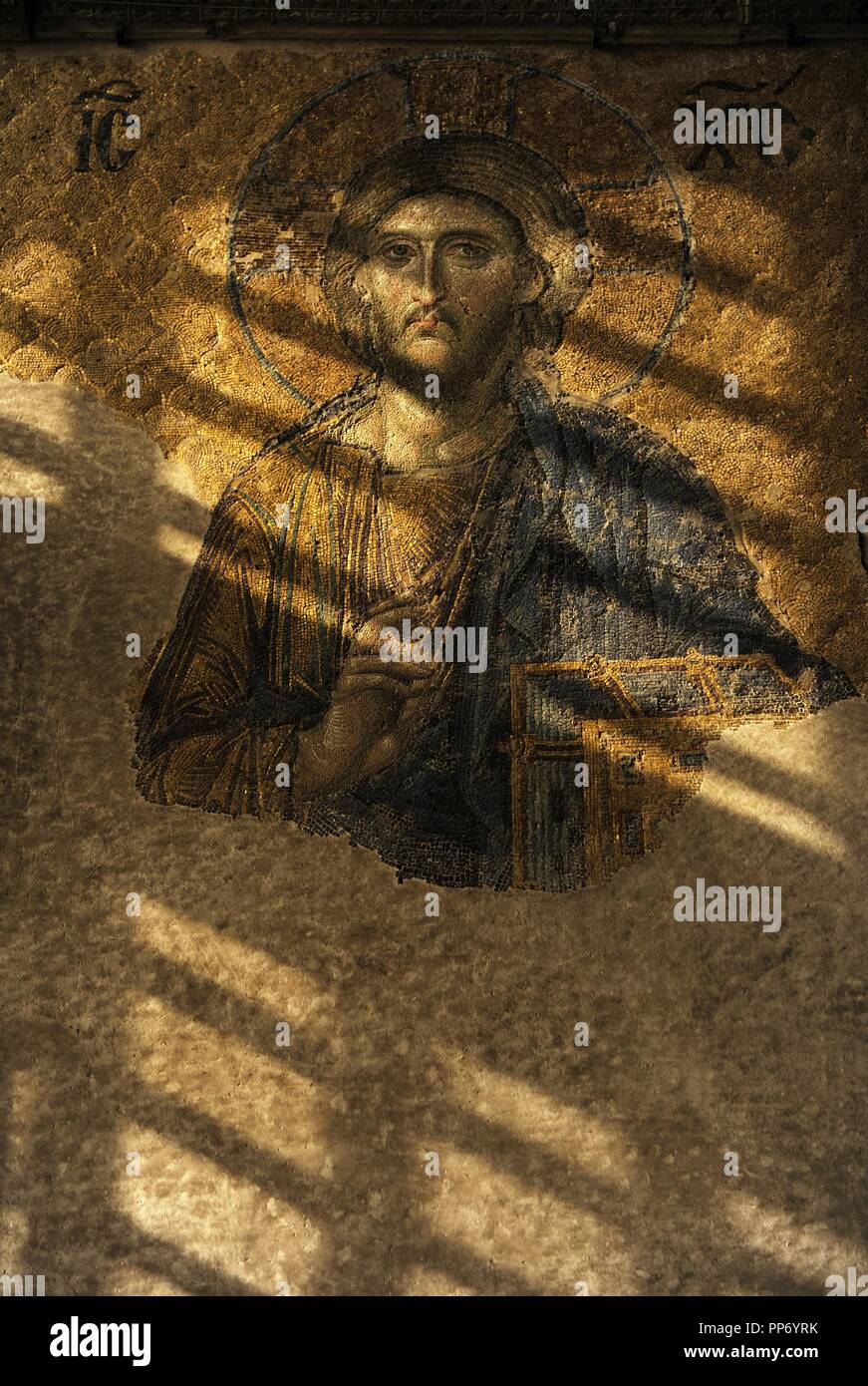Hagia Sophia. Mosaic of the Deesis. Detail of Christ in Majesty. 13th ...