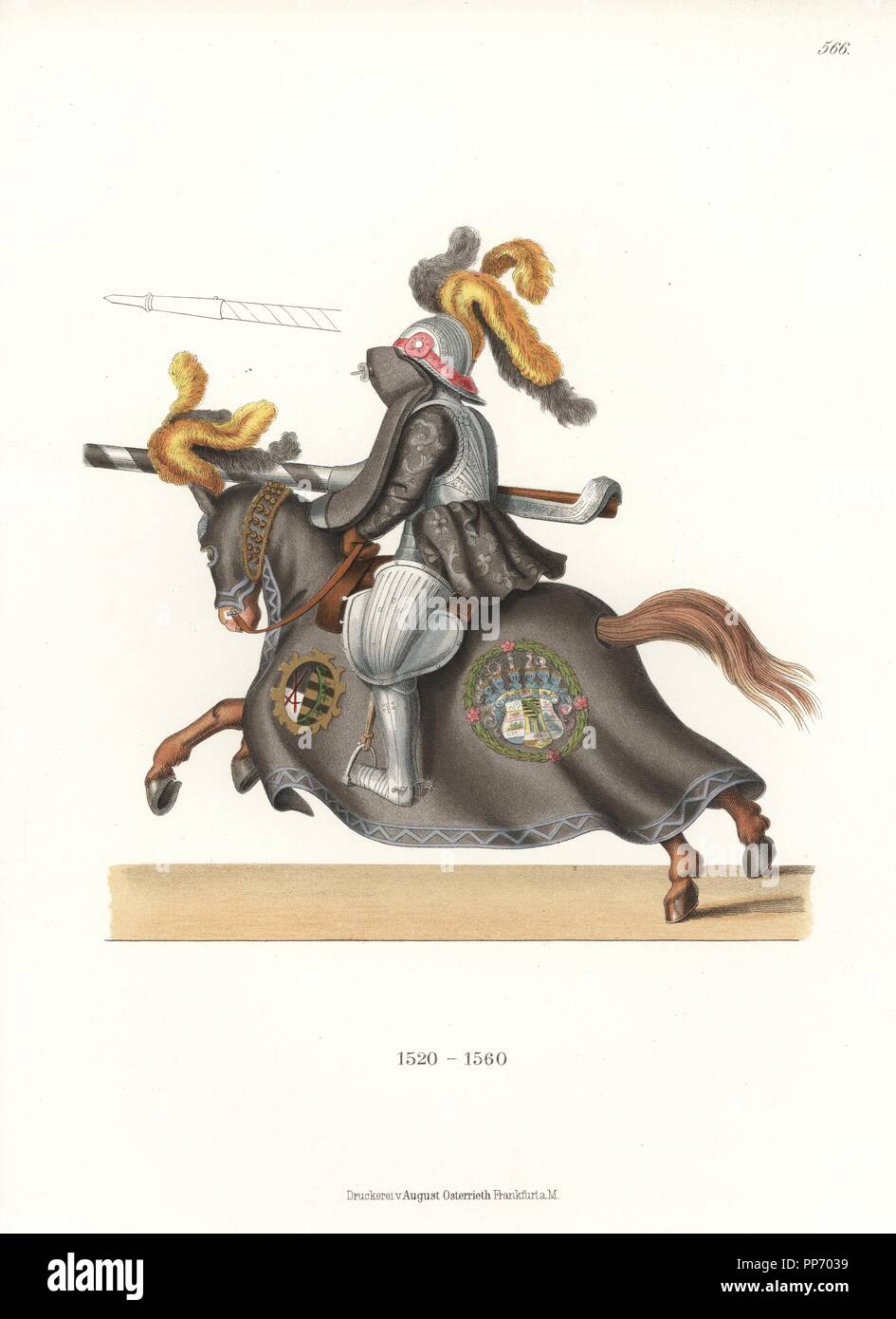 German knight in jousting armour, 16th century. This type of armour is ...