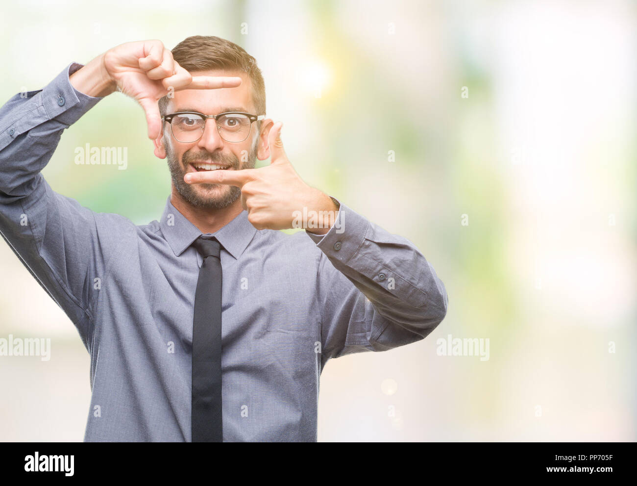 Young handsome business man over isolated background smiling making ...
