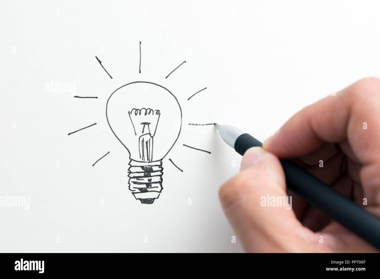 Hand drawn light bulb Stock Photo - Alamy