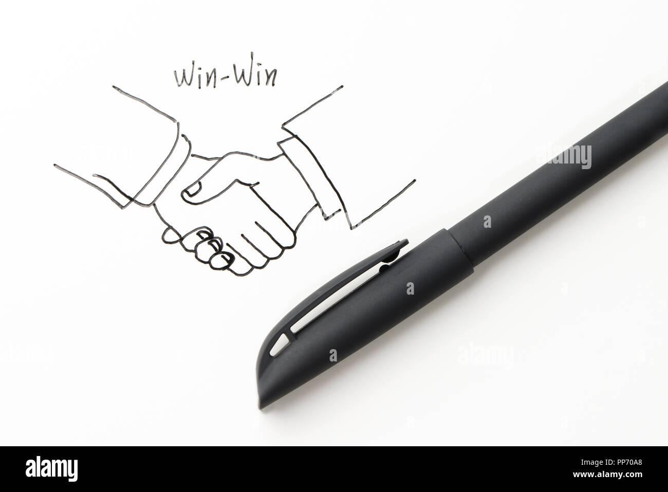 Win win business with shake hands symbols Stock Photo - Alamy