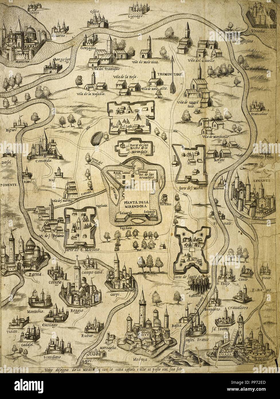 Italy. Cities of Mantua, Bologna, Venice, Modena, Ferrara and Parma ...