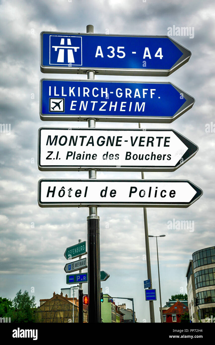 Traffic Directional road signs to the A35 and A4 with other ...