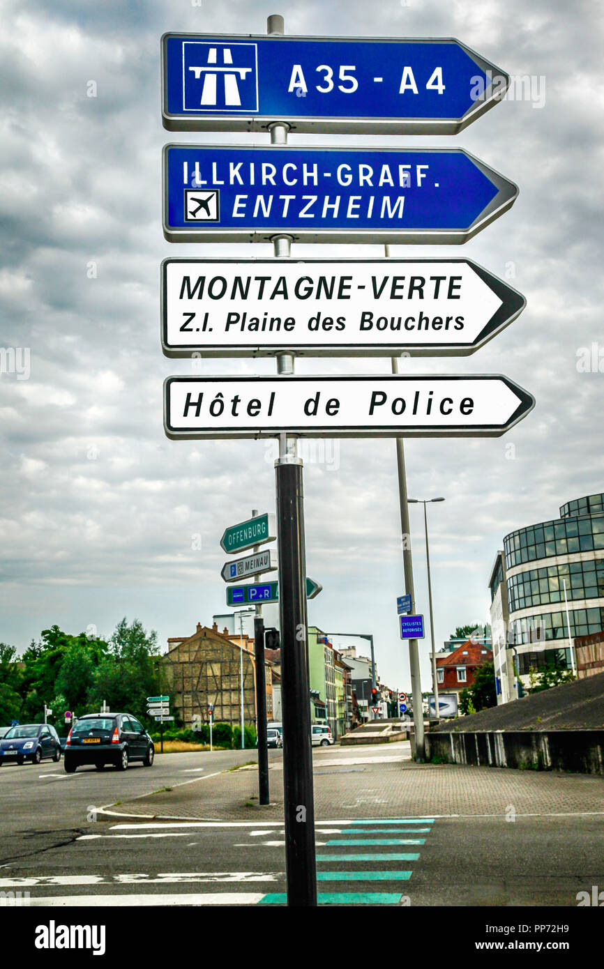 Traffic Directional road signs to the A35 and A4 with other ...