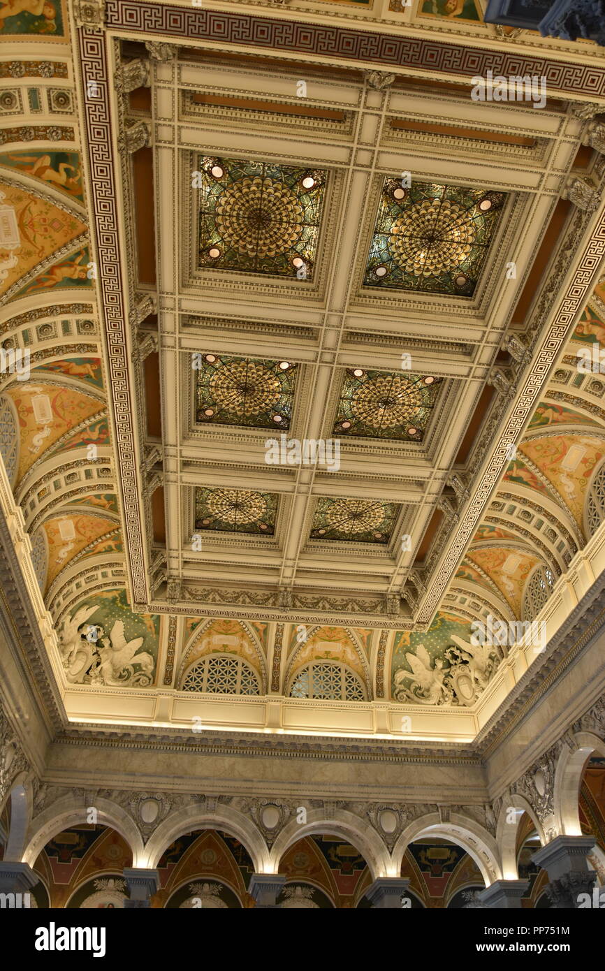 Inside the historic Library of Congress, Washington D.C Stock Photo - Alamy