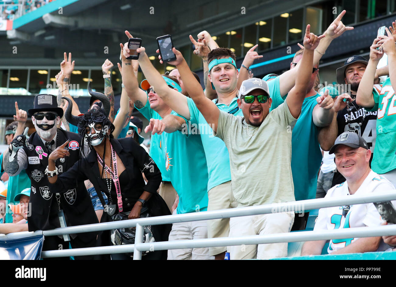 Miami Gardens, Florida, USA. 23rd Sep, 2018. Miami Dolphins fans ...