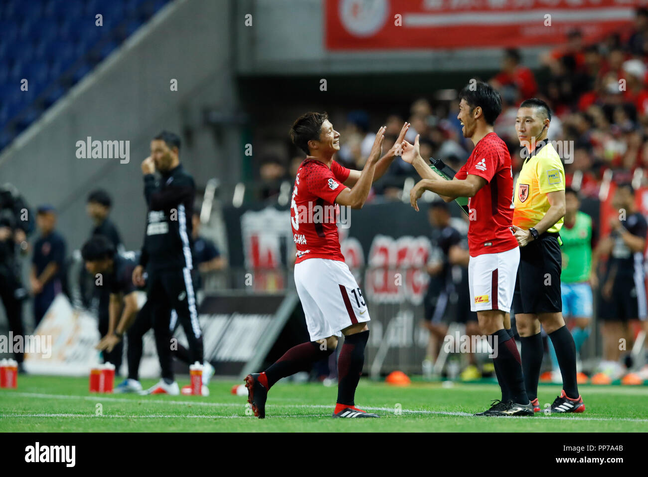 (L to R) Kazuki Nagasawa, Yuki Abe (Reds), SEPTEMBER 23, 2018 Football ...