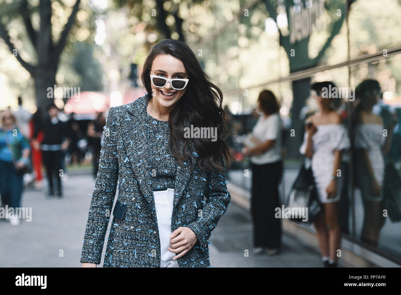 Milan, Italy - September 23, 2018: Street style outfits before Giorgio ...