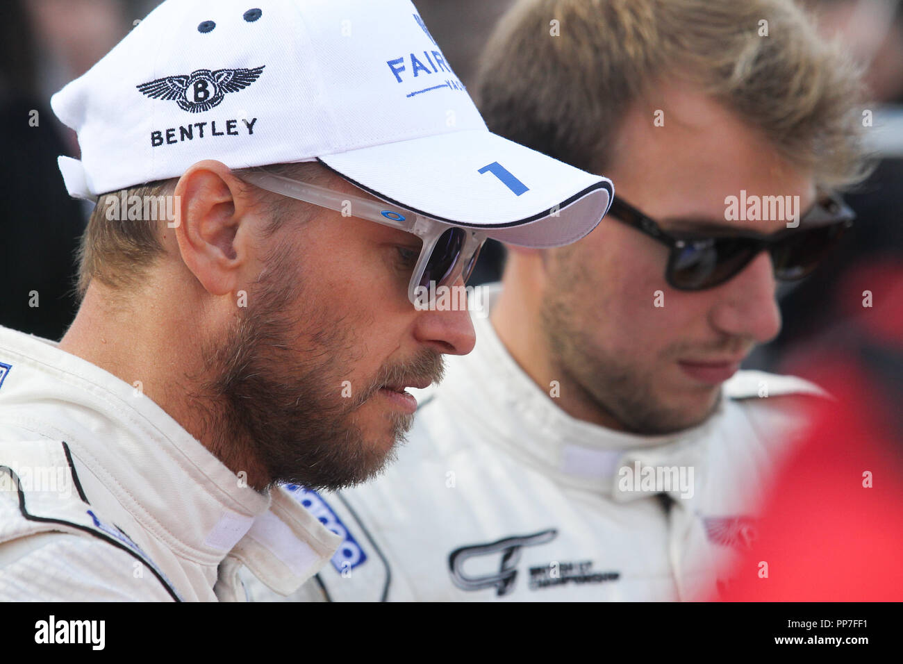 Donington Park, UK. 23rd September, 2018. Rick Parfit (wearing cap) and ...