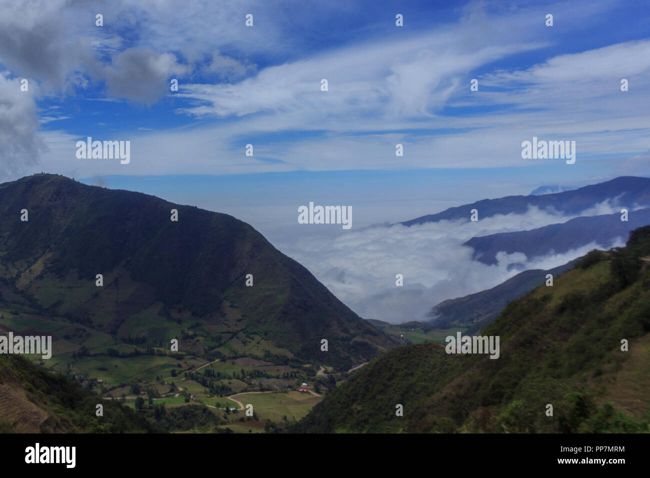 roadside view on the landscape of ecuador Stock Photo - Alamy