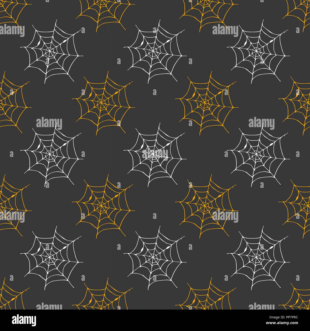 Spider web seamless pattern vector illustration. Hand drawn sketched ...