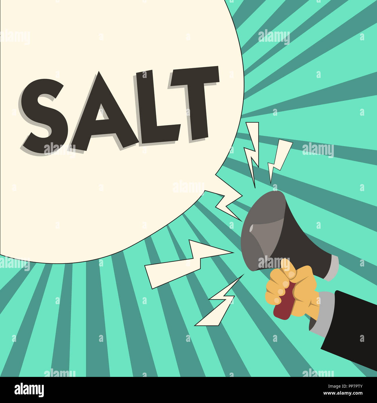 Writing note showing Salt. Business photo showcasing Used for seasoning ...
