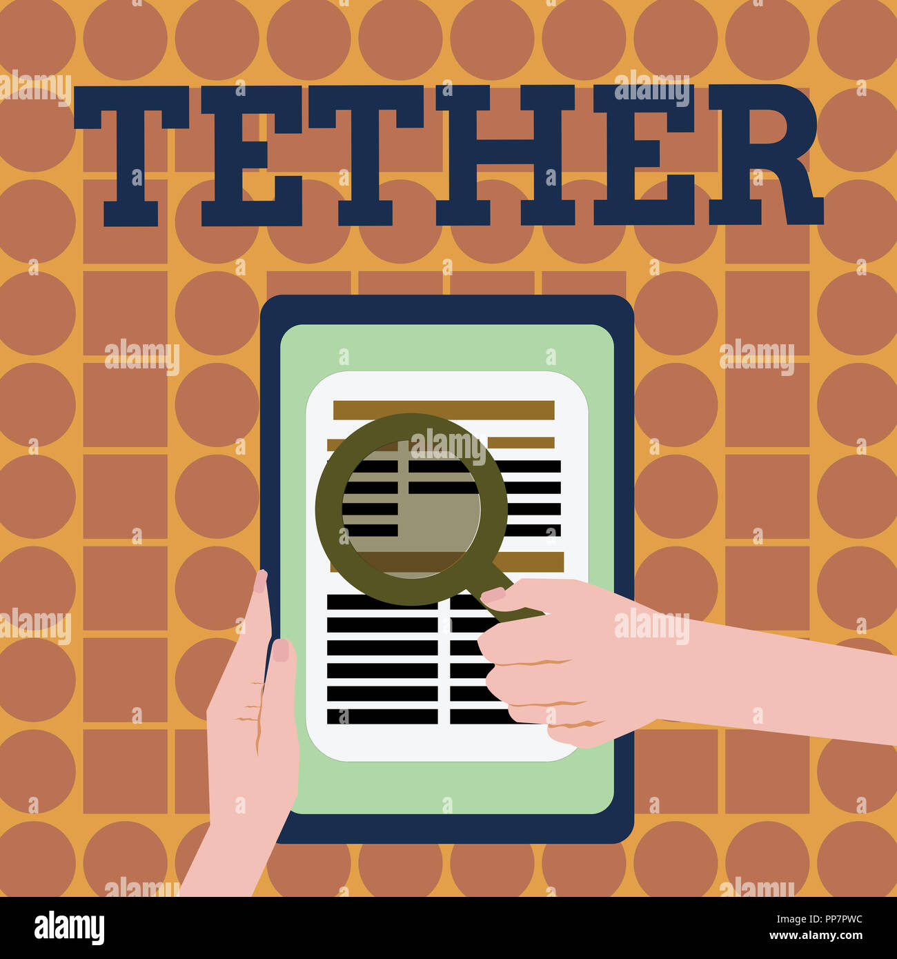 Handwriting text writing Tether. Concept meaning use smartphone in ...