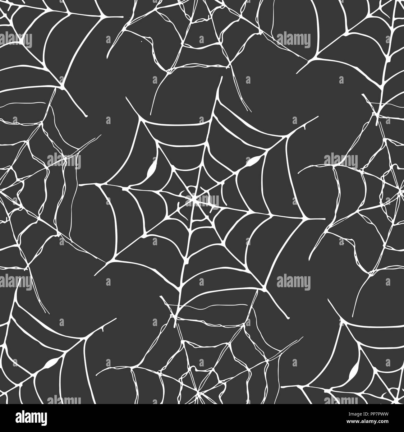 Spider web seamless pattern vector illustration. Hand drawn sketched ...