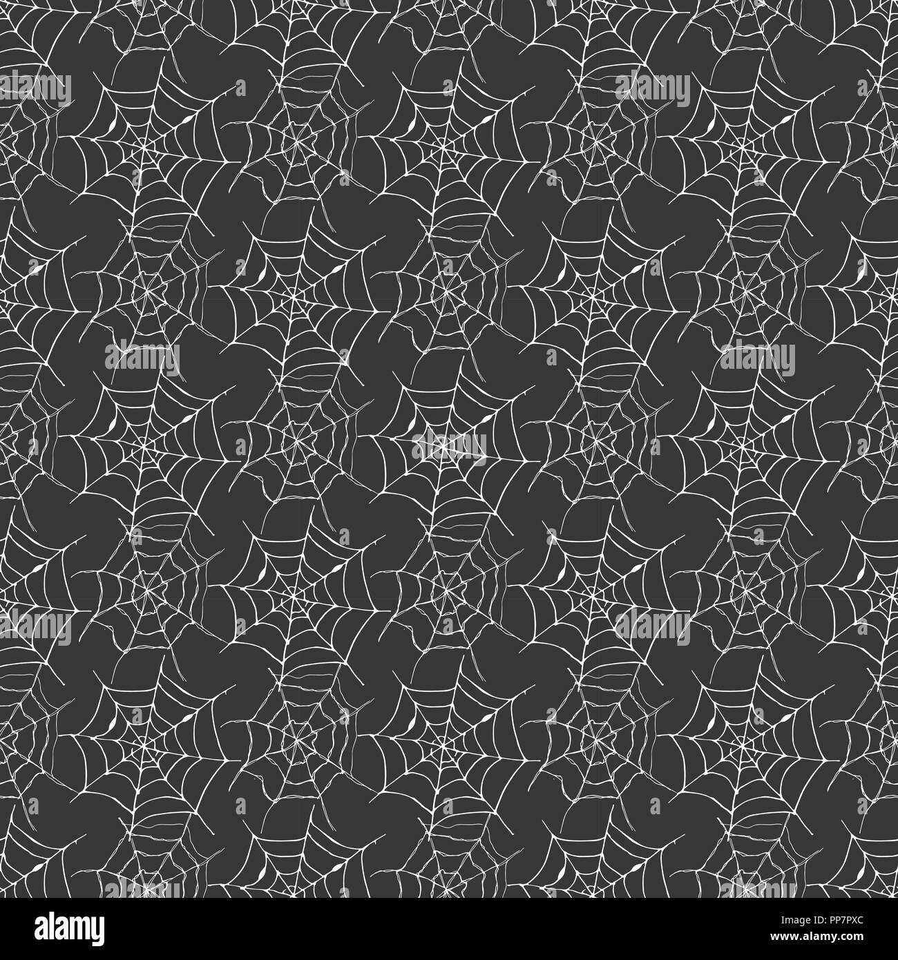 Spider web seamless pattern vector illustration. Hand drawn sketched ...